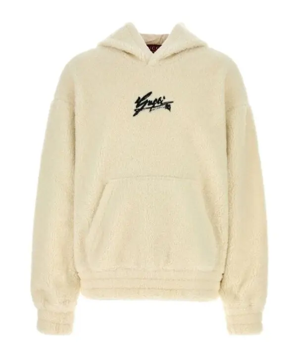 Gucci Embroidered Hooded Fleece Sweater - Ivory