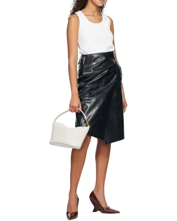 Bottega Veneta Embossed Leather Midi Skirt
