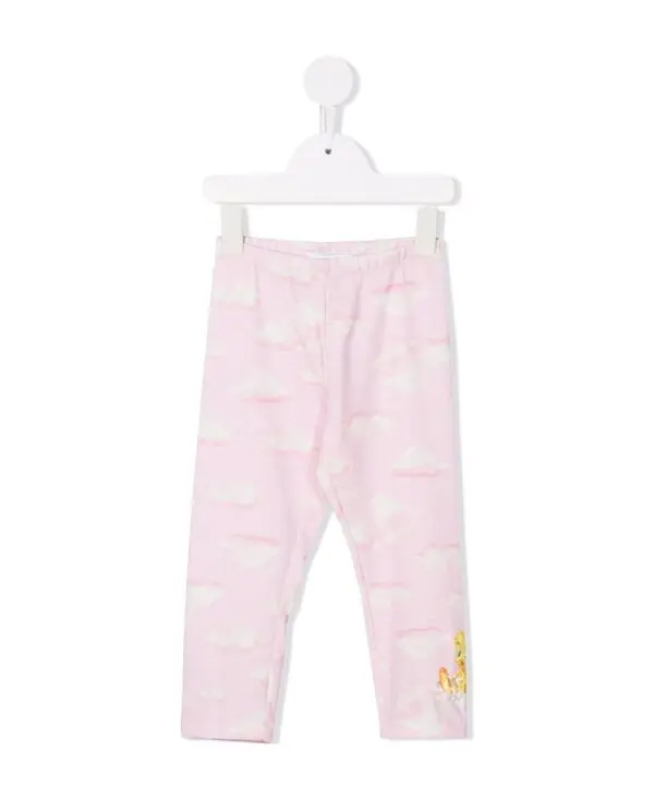 Monnalisa Teen Tweety-motif Cloud-print Leggings