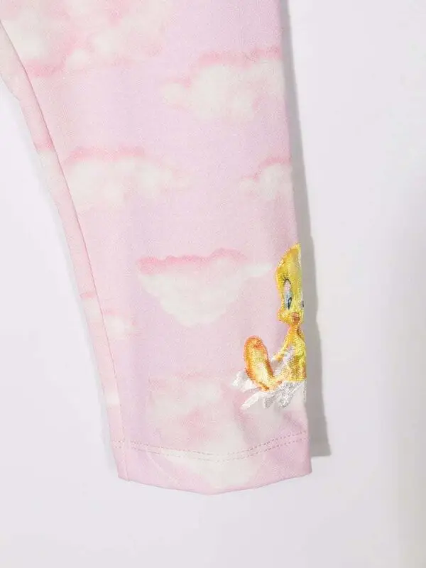 Monnalisa Teen Tweety-motif Cloud-print Leggings