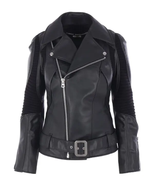 Junya Watanabe Asymmetrical Zip-up Leather Jacket With Belt