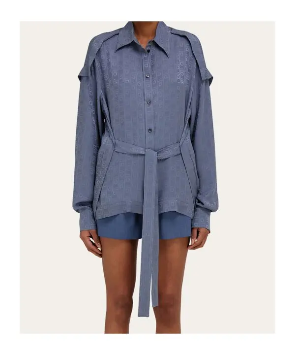 FERRAGAMO Monogram Silk Shirt