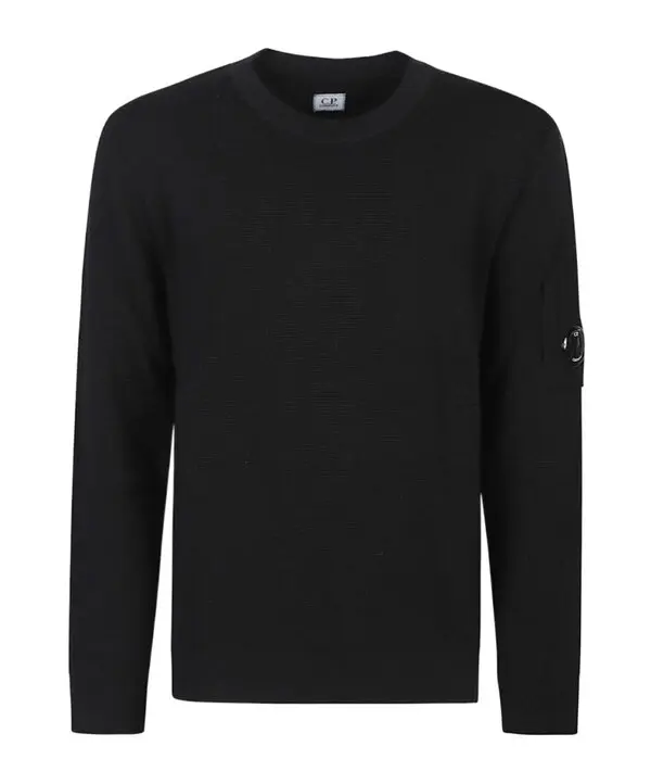 C.P. COMPANY Re-wool Crew Neck Sweater - Black