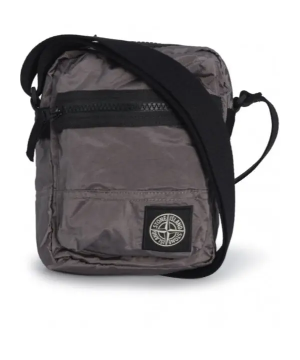 Stone Island Logo Patch Crossbody Bag - Black