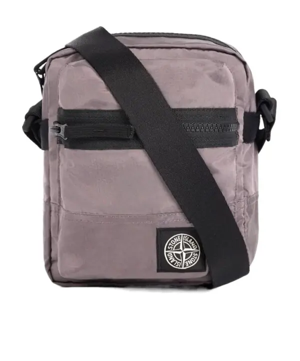 Stone Island Logo Patch Crossbody Bag - Black