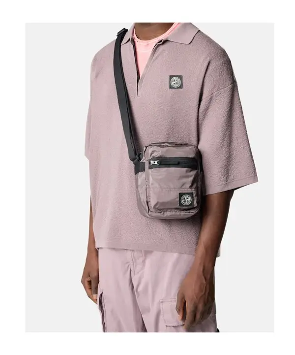 Stone Island Logo Patch Crossbody Bag - Black