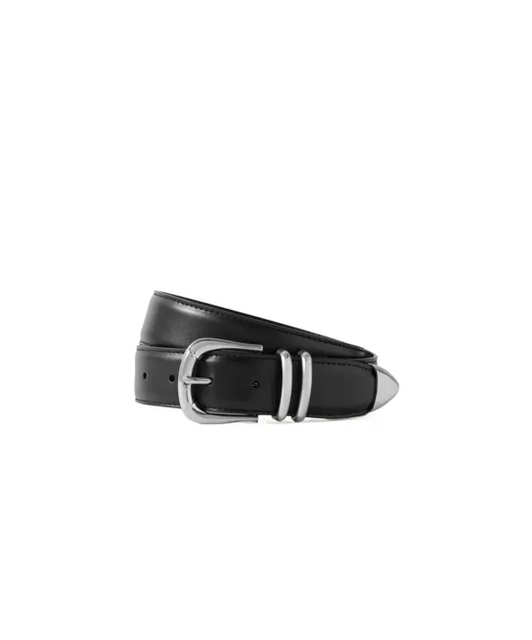 THE ROW Leather Logo Belt - Black