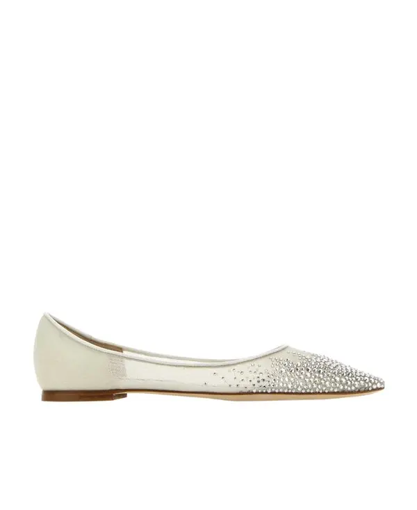 JIMMY CHOO Love Flat Crystal-embellished Ballerina Shoes