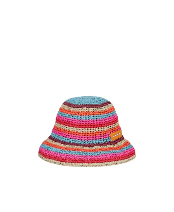 Etro Striped Crochet Knit Bucket Hat - Red
