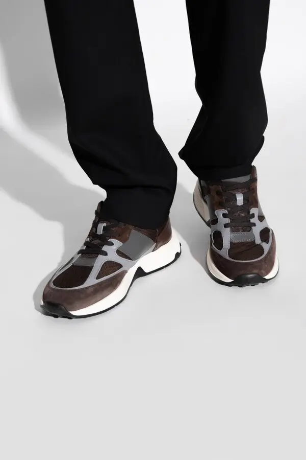 TOD'S Panelled Lace-up Sneakers - Brown
