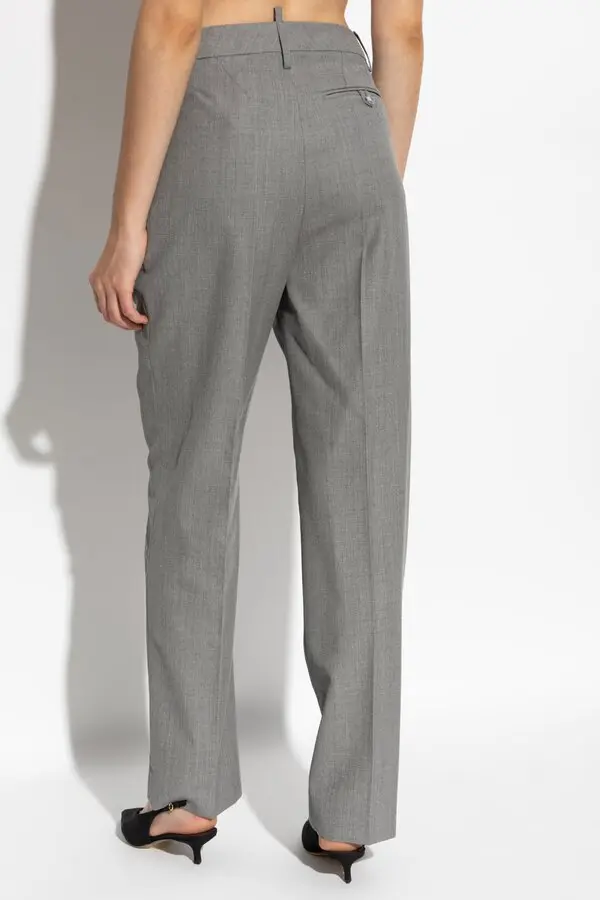 Victoria Beckham Drop-waist Straight-leg Trousers - Grey