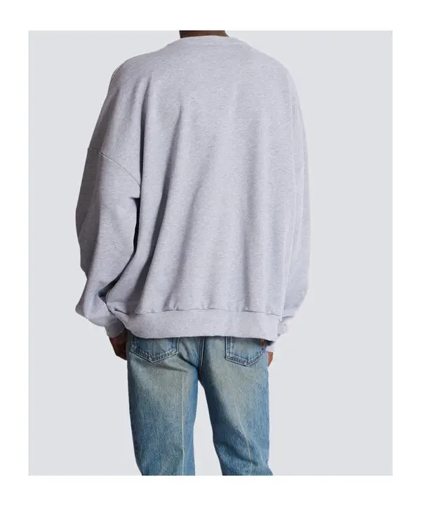 Balmain Cotton Sweatshirt With Flocked Logo