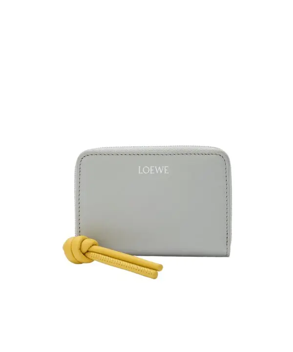 Loewe Zipped Coin Purse In Shiny Nappa Calfskin - Gray
