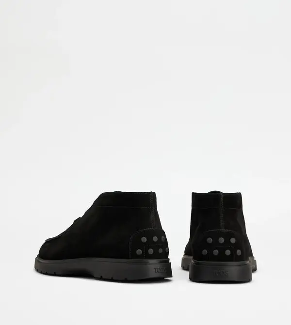 TOD'S Suede Lace-up Desert Boots - Black