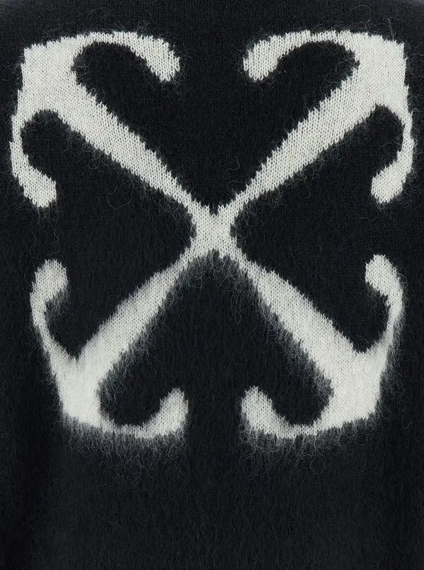 Off-White Arrow Knit Crewneck Sweater - Black