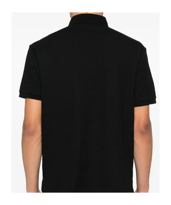 Emporio Armani Logo-jacquard Polo Shirt - Black