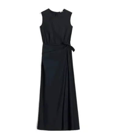 Aspesi Sleeveless Wrap Dress With Bow Detail - Black