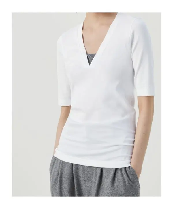 Brunello Cucinelli Monili Chain-embellished V-neck T-shirt