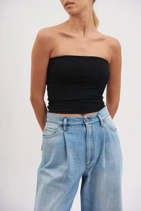 Brunello Cucinelli Strapless Stretch Tube Top - Blue