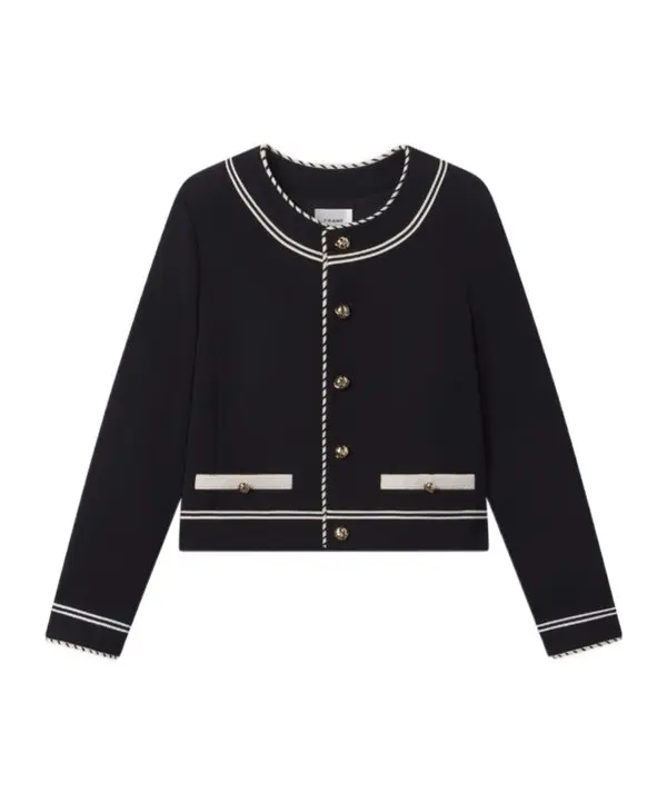 FRAME Button Embellished Cropped Jacket