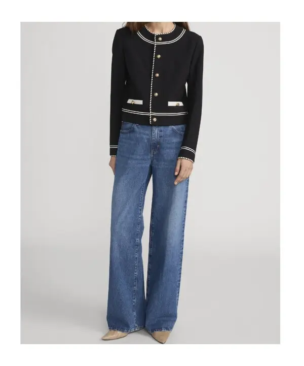 FRAME Button Embellished Cropped Jacket