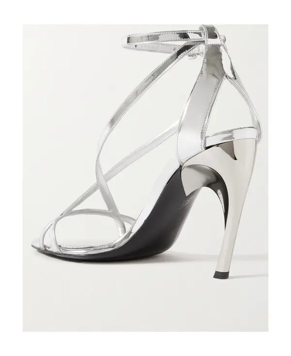 Alexander McQueen Silver Strappy Heeled Sandals