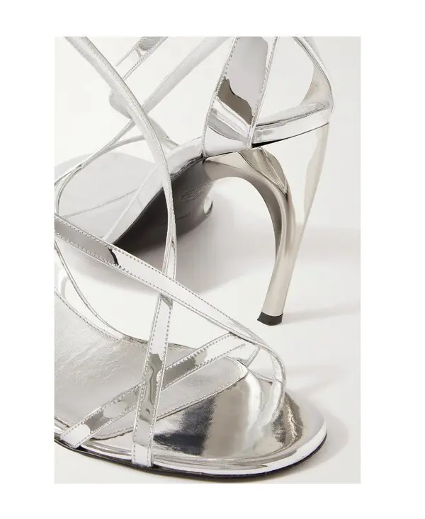 Alexander McQueen Silver Strappy Heeled Sandals