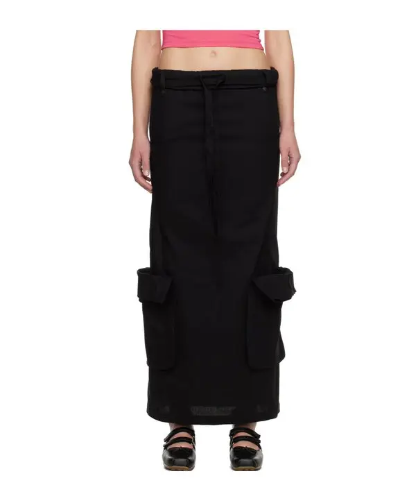 OPEN YY Canvas Cargo Skirt With Lace-up Detail