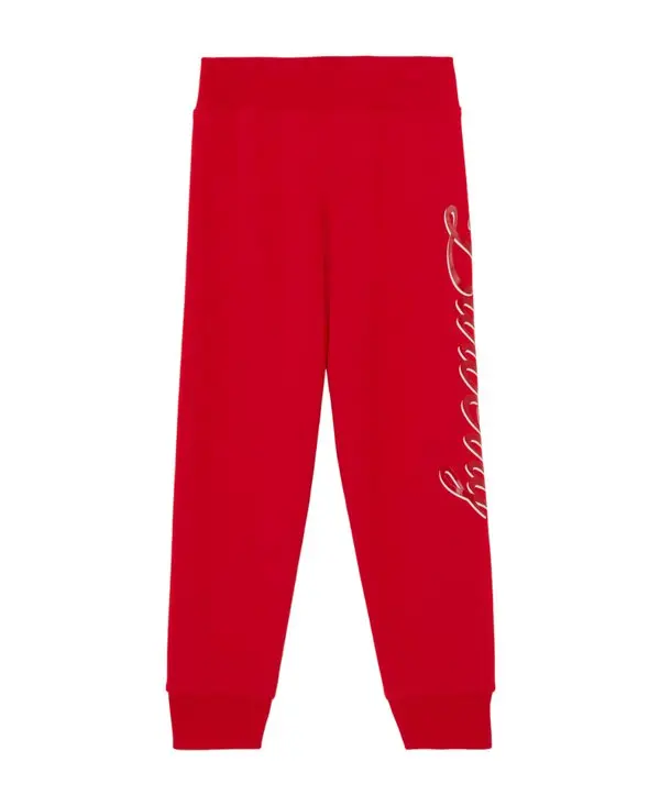 Burberry Script Logo-print Cotton Track Trousers - Red
