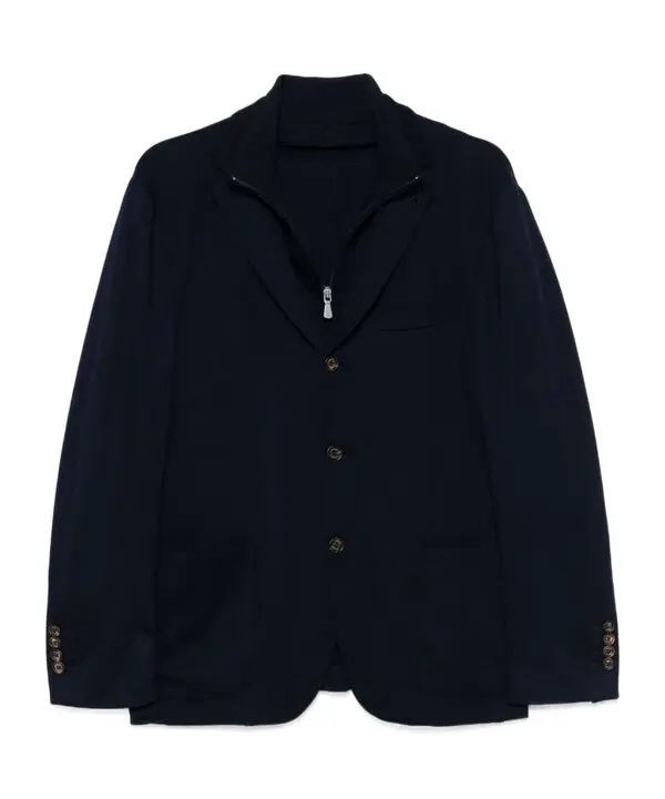 Eleventy Layered Suit Jacket With Zip And Button Front