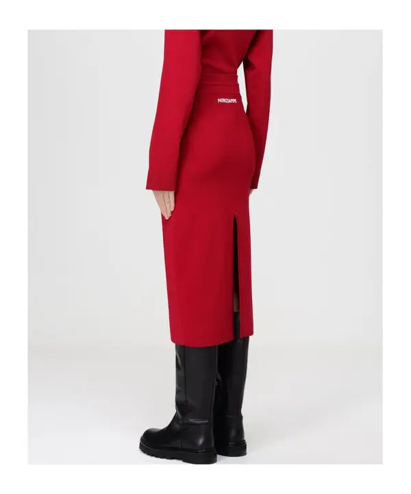 Patrizia Pepe Knitted Midi Skirt With Drawstring And Back Slit