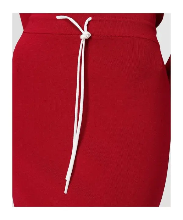 Patrizia Pepe Knitted Midi Skirt With Drawstring And Back Slit