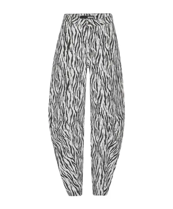 ROTATE BY BIRGER CHRISTENSEN Printed Twill Cargo Pants - Gray