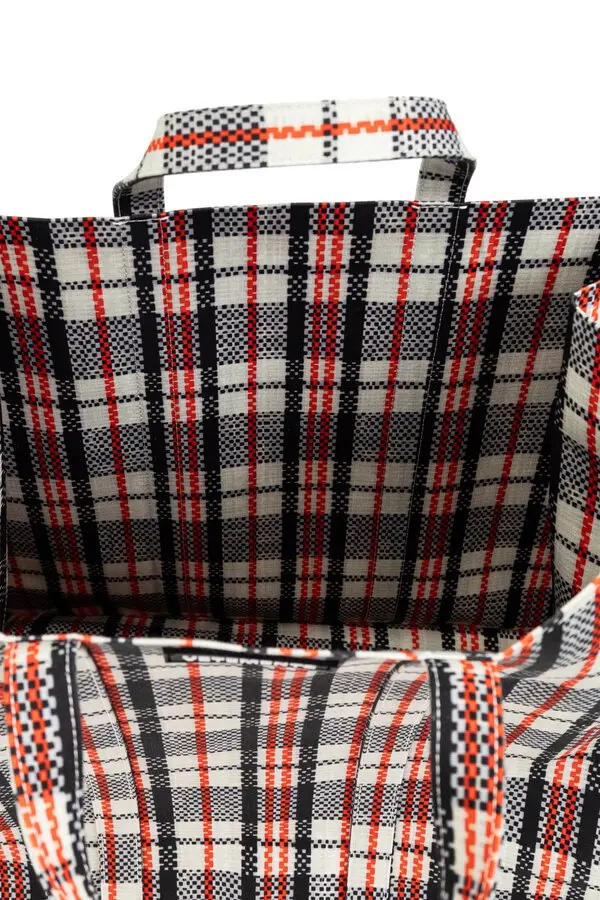 Vetements Plaid Logo Tote