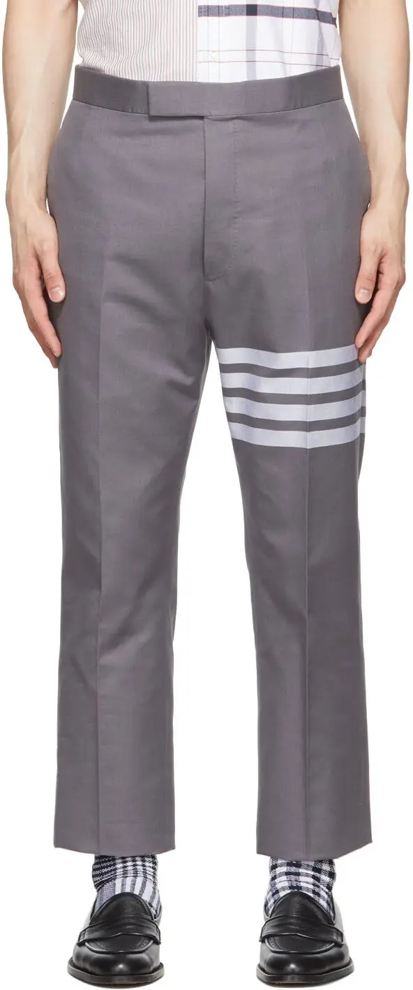 Thom Browne 4-bar Tailored Trousers - Medium Gray