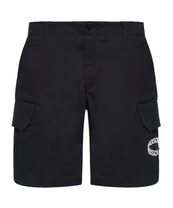 Moschino Print Cargo Shorts - Black