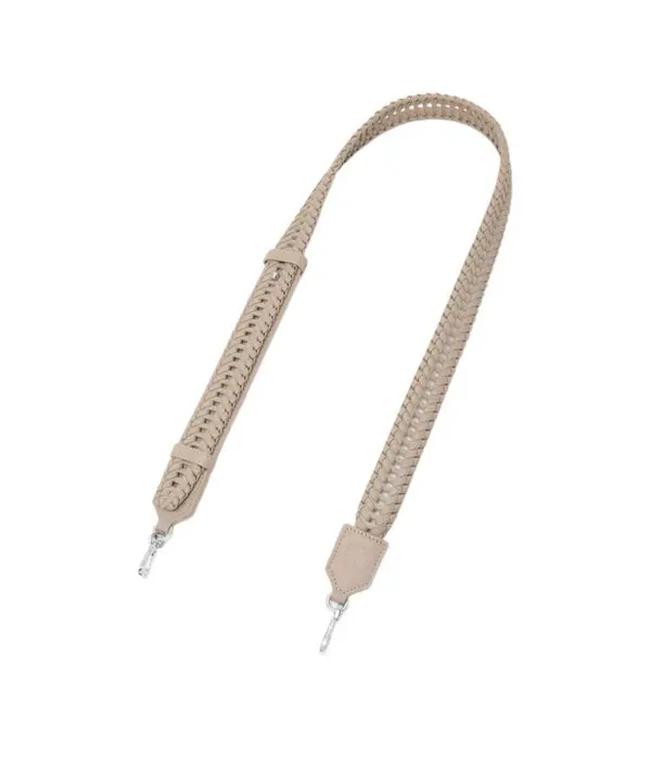 Loewe Calfskin Woven Strap With Dog Clip Fastener - Nude
