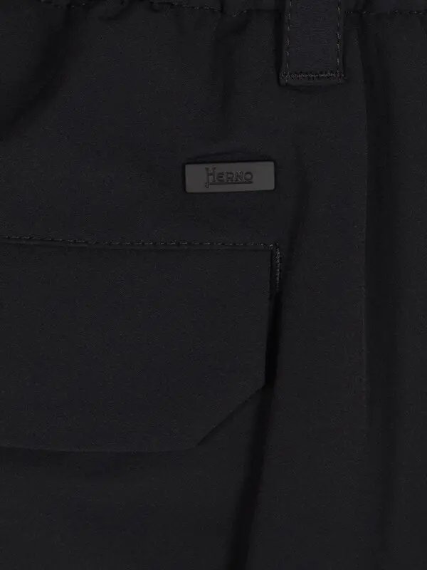 Herno Elasticated Waistband Cargo Trousers - Black