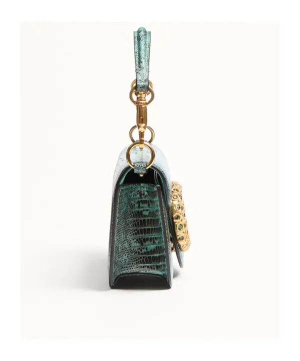 Valentino Garavani Locò Foldover Top Small Shoulder Bag - Green