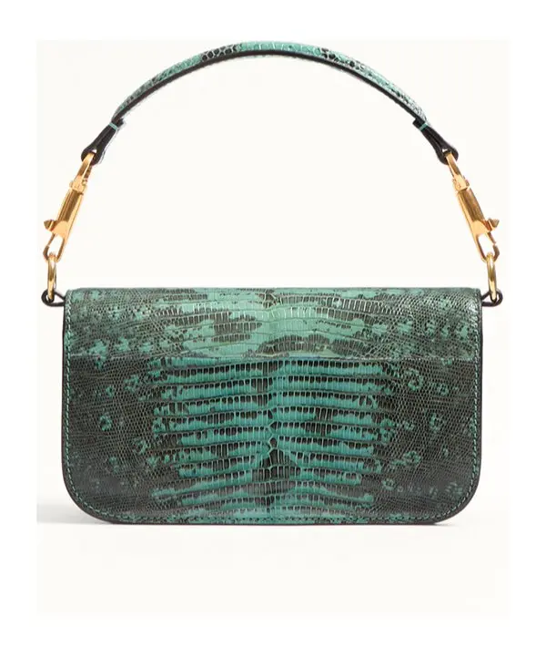 Valentino Garavani Locò Foldover Top Small Shoulder Bag - Green