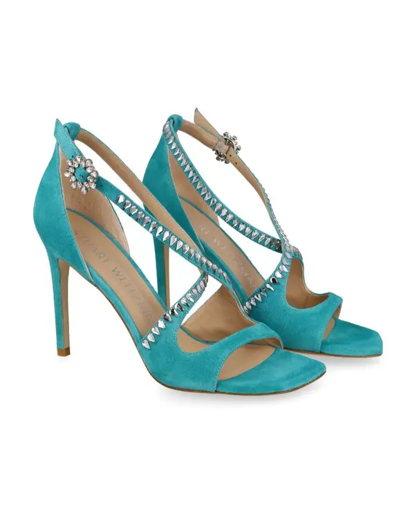 STUART WEITZMAN Gemcut Embellished High Heeled Sandals - Multicolor