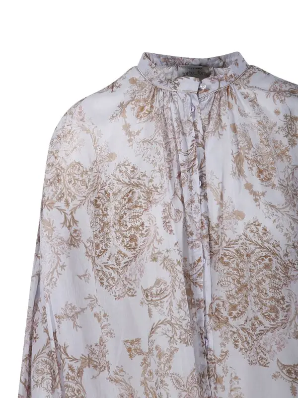 FORTE_FORTE Printed Shirt - Gray
