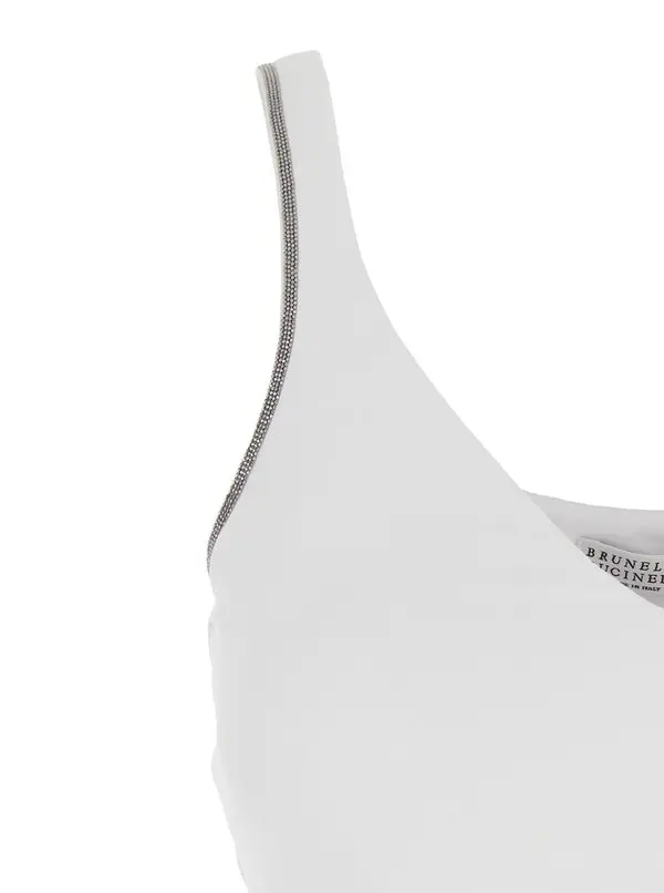 Brunello Cucinelli Monili Embellished Tank Top - White