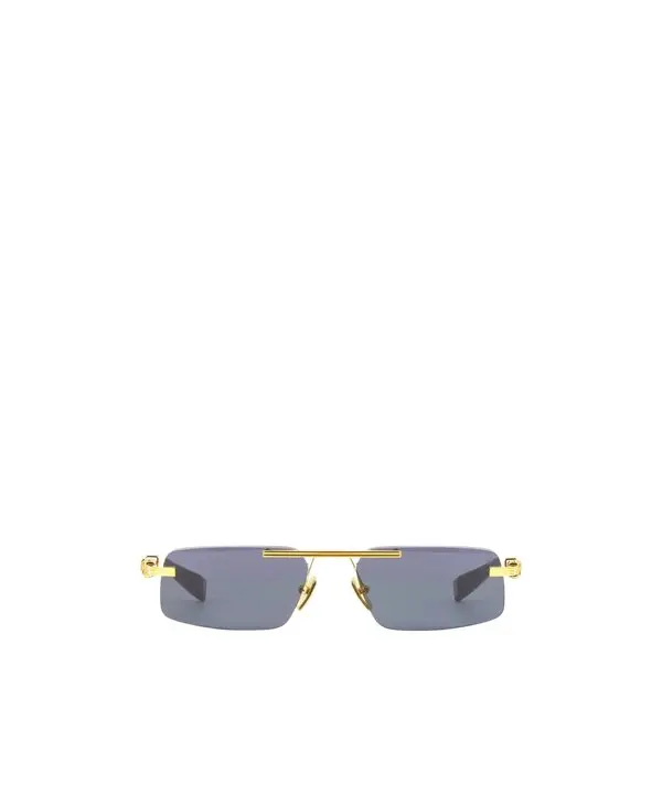 Balmain Geometric Frame Rimless Sunglasses - Golden