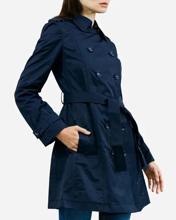 Emporio Armani Double-breasted Trench Coat - Black