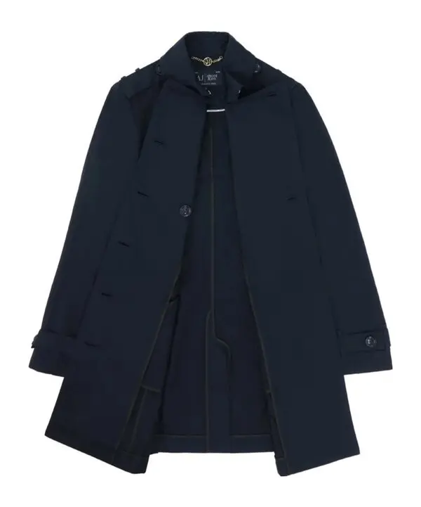 Emporio Armani Double-breasted Trench Coat - Blue