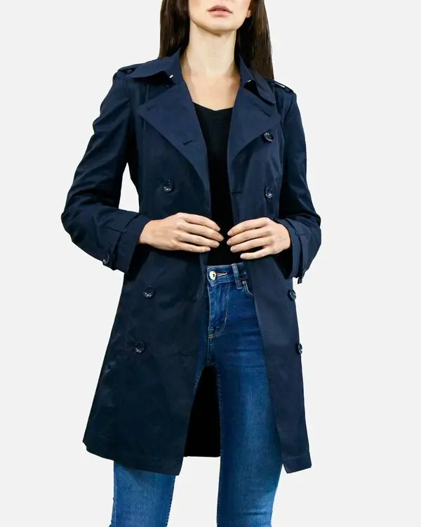 Emporio Armani Double-breasted Trench Coat - Blue
