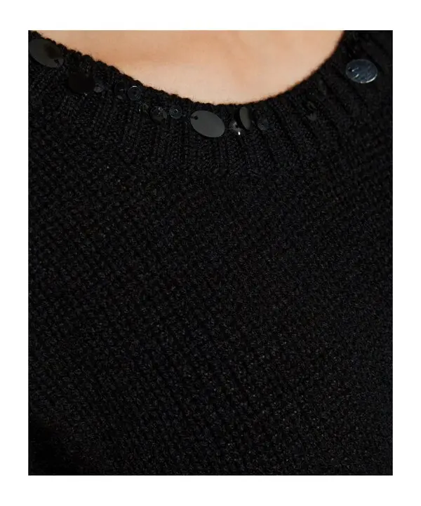 Fabiana Filippi Embellished Round Neck Short Sleeve Knitwear
