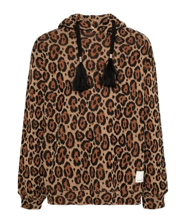 Emporio Armani Leopard-print Hoodie - Black