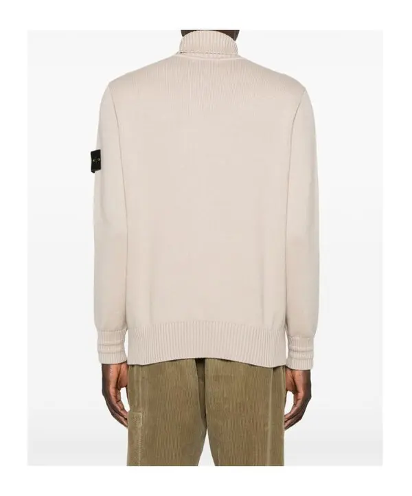 Stone Island Logo Patch Roll Neck Jumper